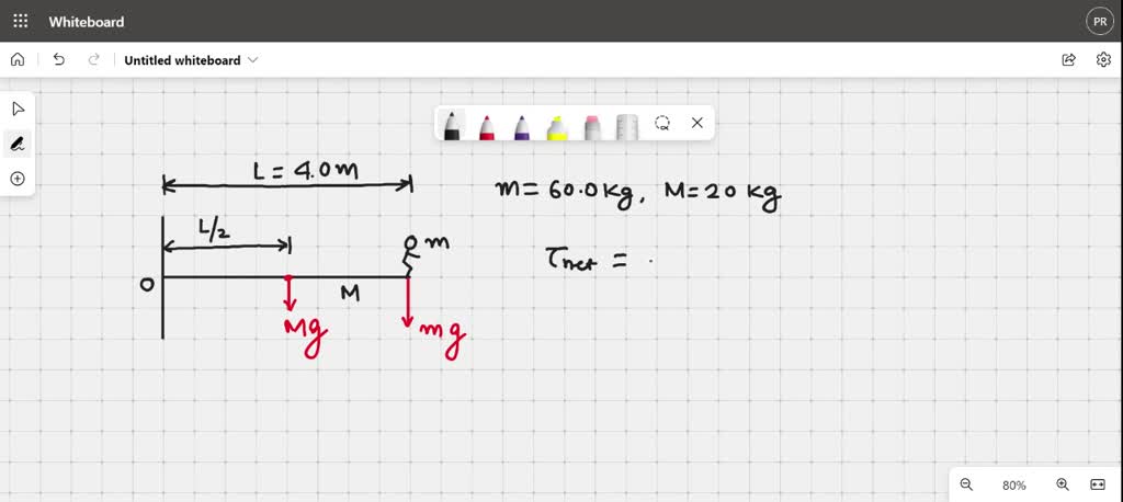 SOLVED: A diver stands at rest at the end of a 28 kg diving board. Find the total torque due to ...