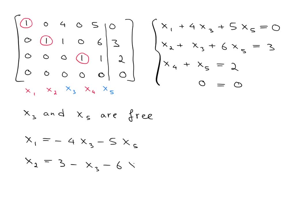 SOLVED: The reduced row echelon form of the augmented matrix for a system of four equations in ...
