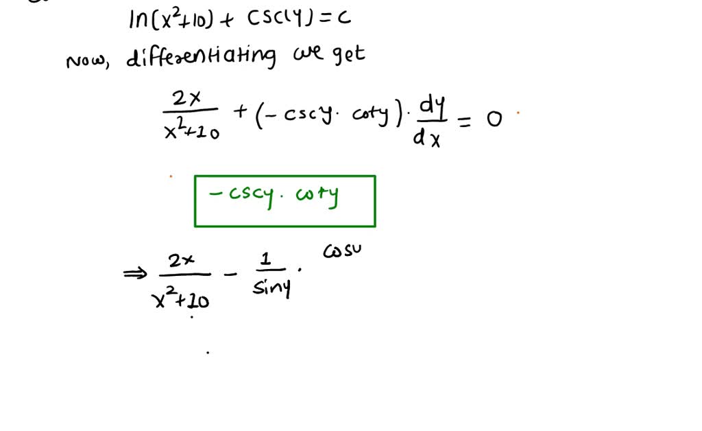 SOLVED: Show that an implicit solution of 2x sin^2(y) dx + (x^2 + 10 ...