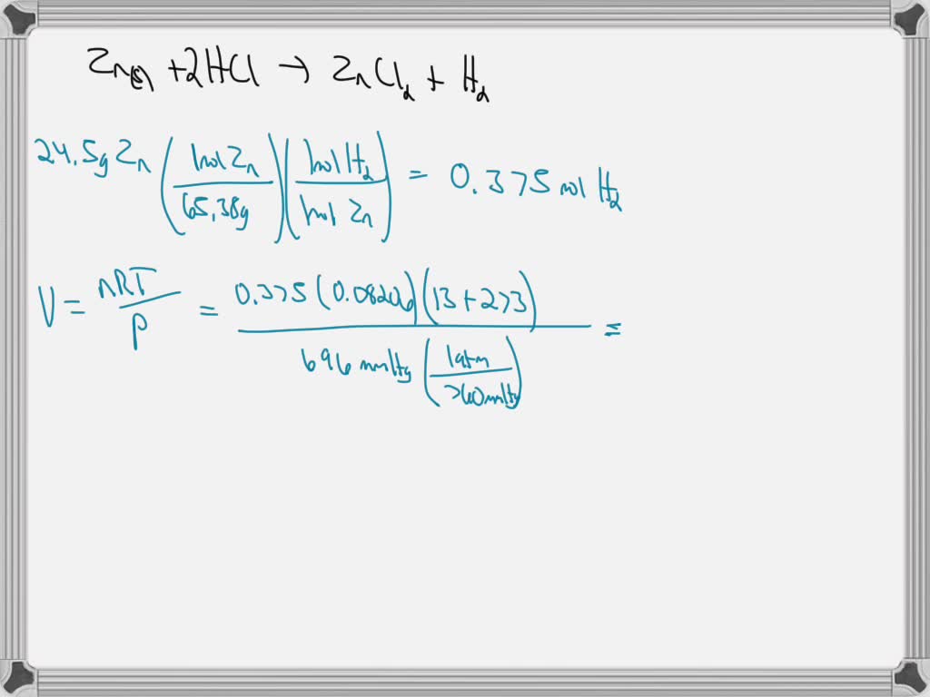 SOLVED: Hydrogen gas can be prepared by reaction of zinc metal with ...