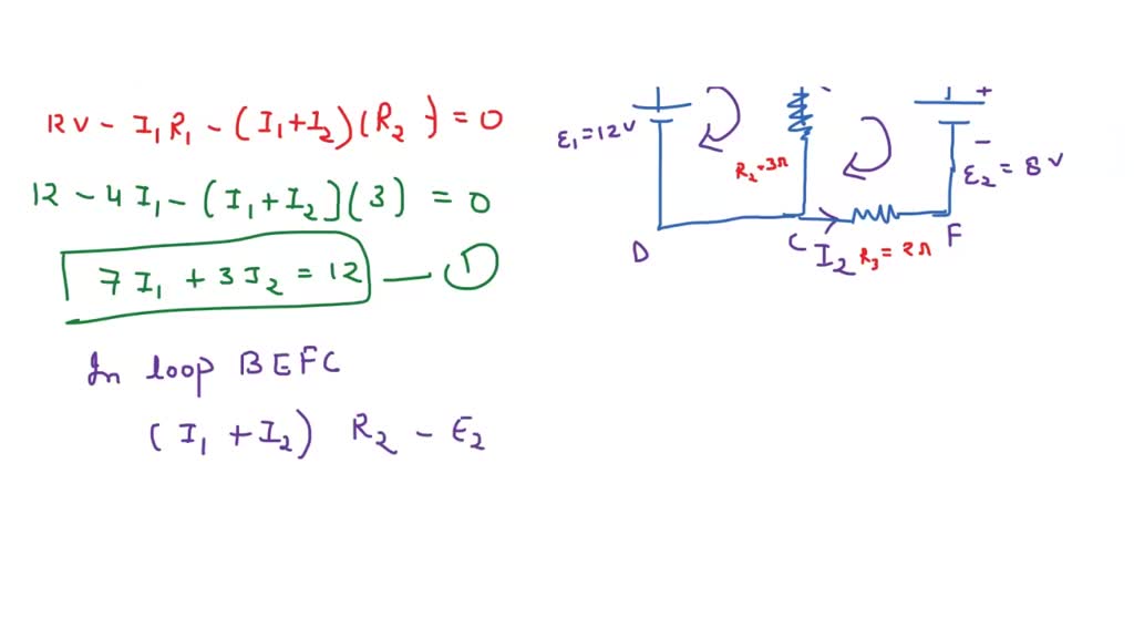 SOLVED: Determine the magnitude and direction of the current in R2 for the circuit below ...