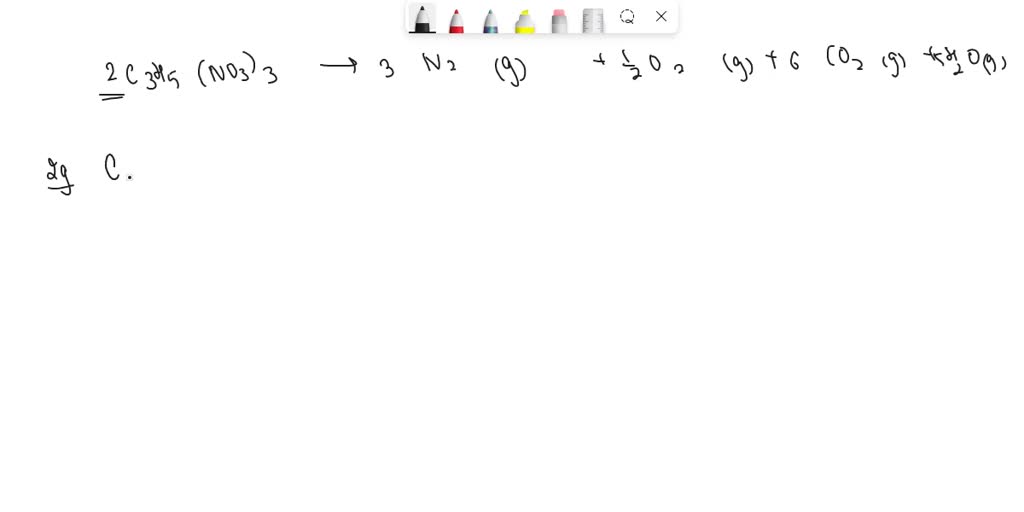 SOLVED: Nitroglycerin decomposes violently according to the balanced ...