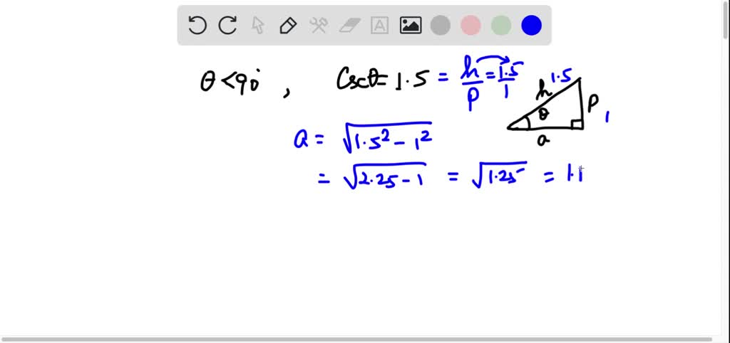 SOLVED: Given a function value of an acute angle, find the other five trigonometric function ...