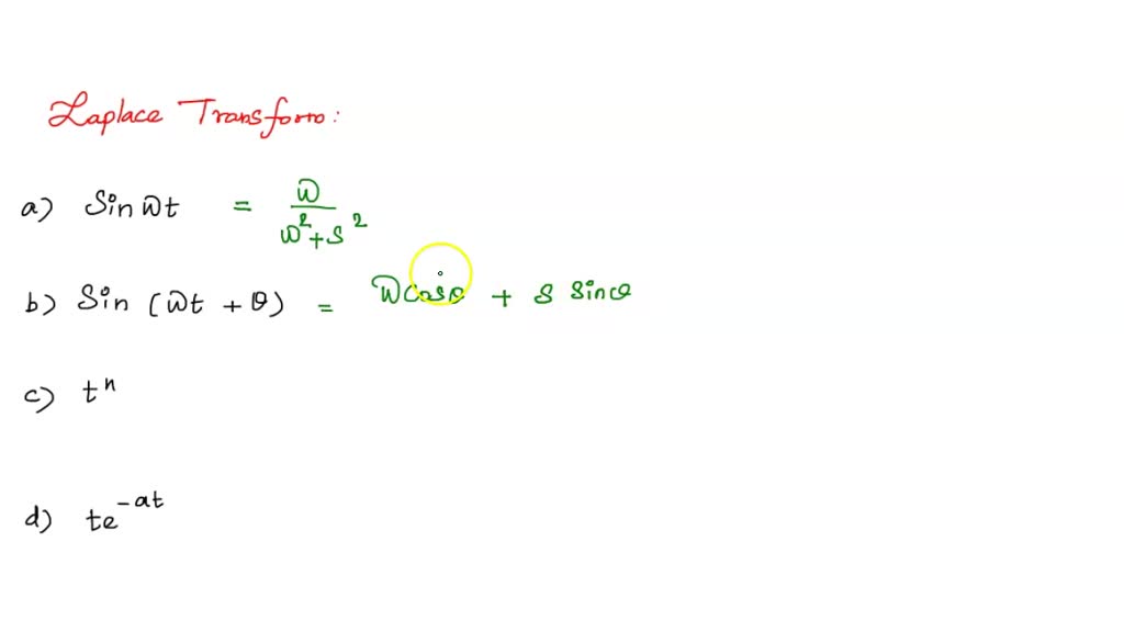 SOLVED: Determine the Laplace transform of sin(Wt) sin(wt+i). SOLVED: Determine the Laplace transform of sin(Wt) sin(wt+i).