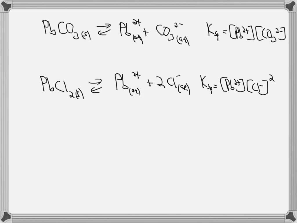 SOLVED: Write a chemical equation and solubility product for the ...