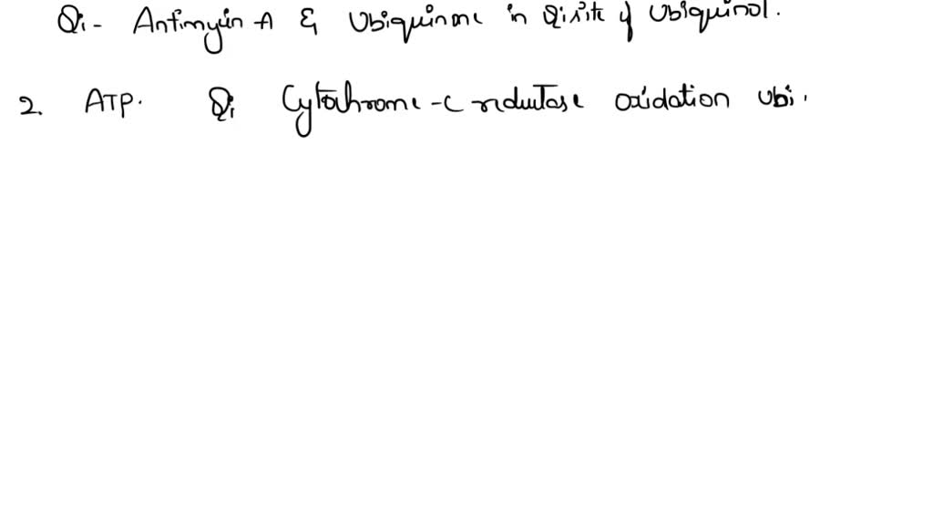 SOLVED: Antimycin A inhibits electron transfer between ubiquinone and ...