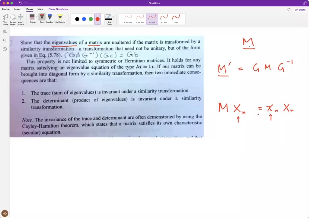 SOLVED: Show that the eigenvalues of a matrix are unaltered if the matrix is transformed by ...