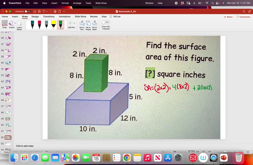 Solved Texts 3 In Find The Surface Area Of The Figure 2 In 4 In