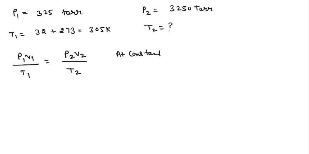 Using the same sample of gas ( P1= 155 torr, T1 = 26 ∘C ), we wish to change the pressure to ...