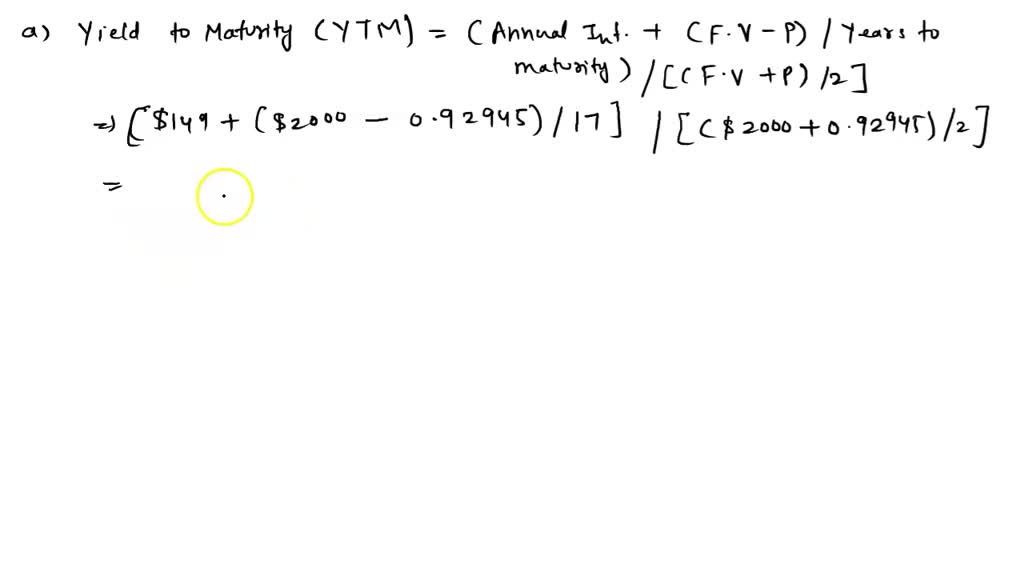 SOLVED: Texts: What Is The Bond's Current Yield? What, 04/02/2024