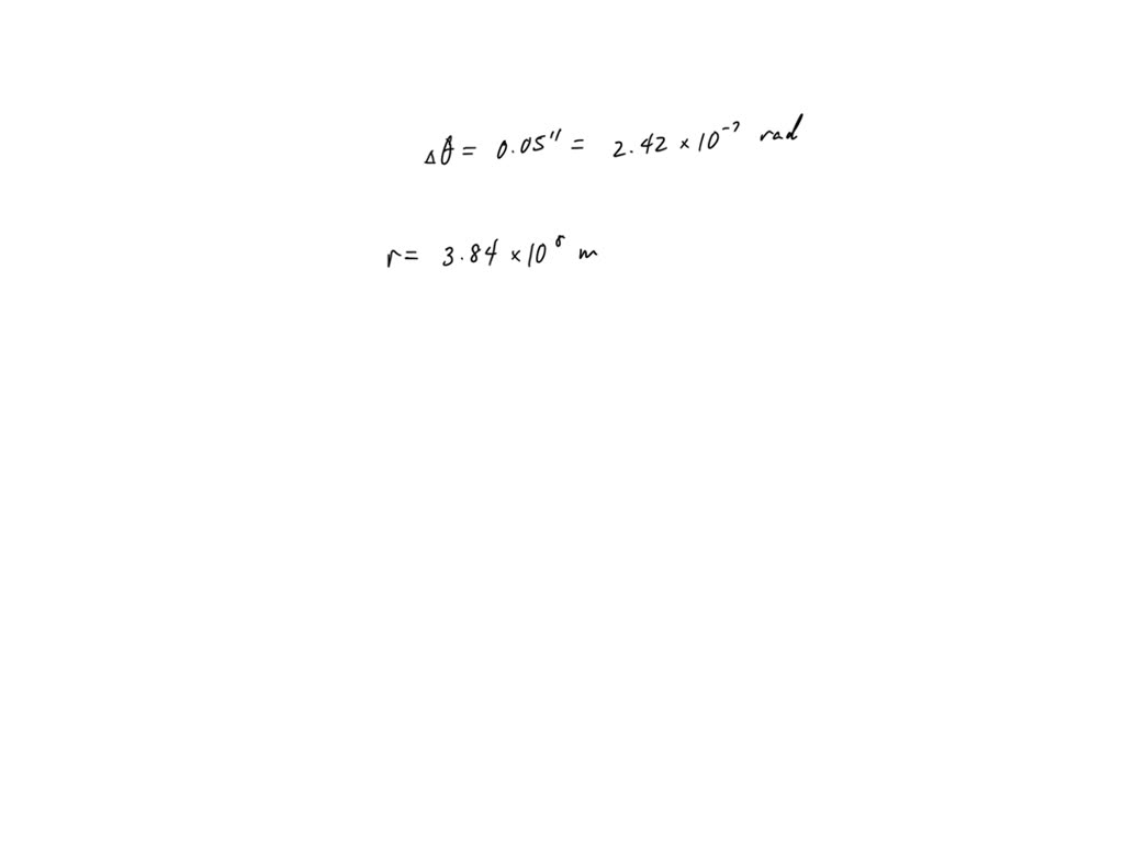 SOLVED: The Hubble Space Telescope has a resolution of about 0.05 ". What is the size of the ...