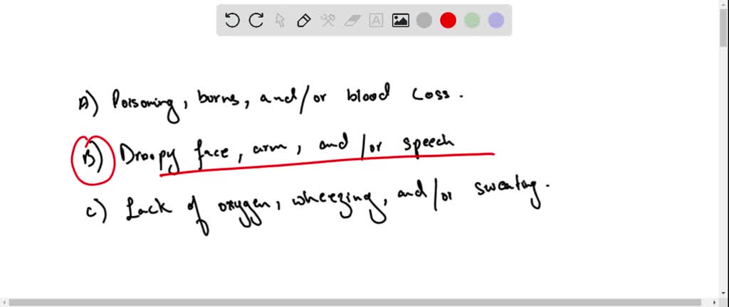 SOLVED: The common signs and symptoms related to a possible stroke ...