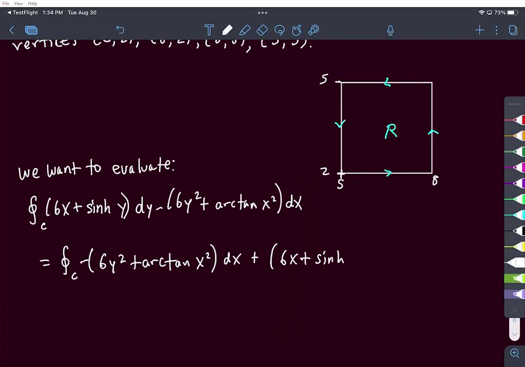 SOLVED: Use Green's Theorem to evaluate the following line integral ...