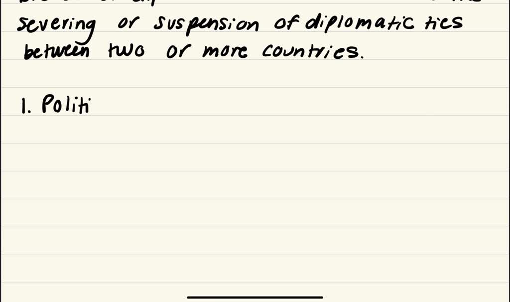 SOLVED: What is Breach of Diplomatic Relations? Citing adequate ...