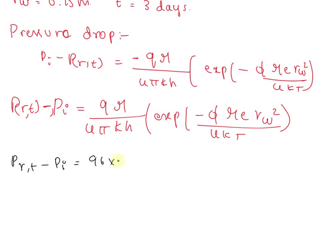 SOLVED: A well is opened to flow at 32 SCMD for one day. The second day ...