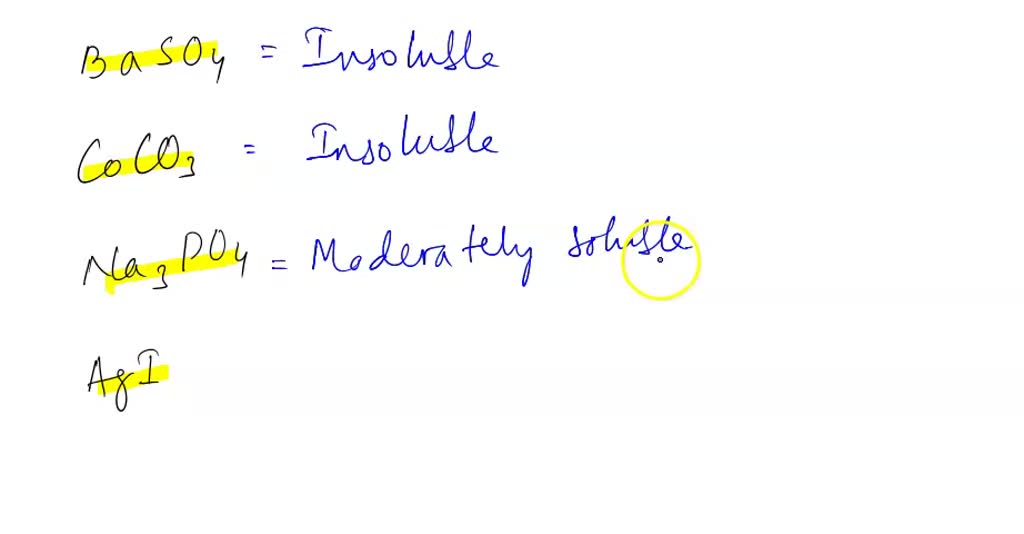 SOLVED: Determine whether each of the following compounds is soluble or insoluble. Drag the ...