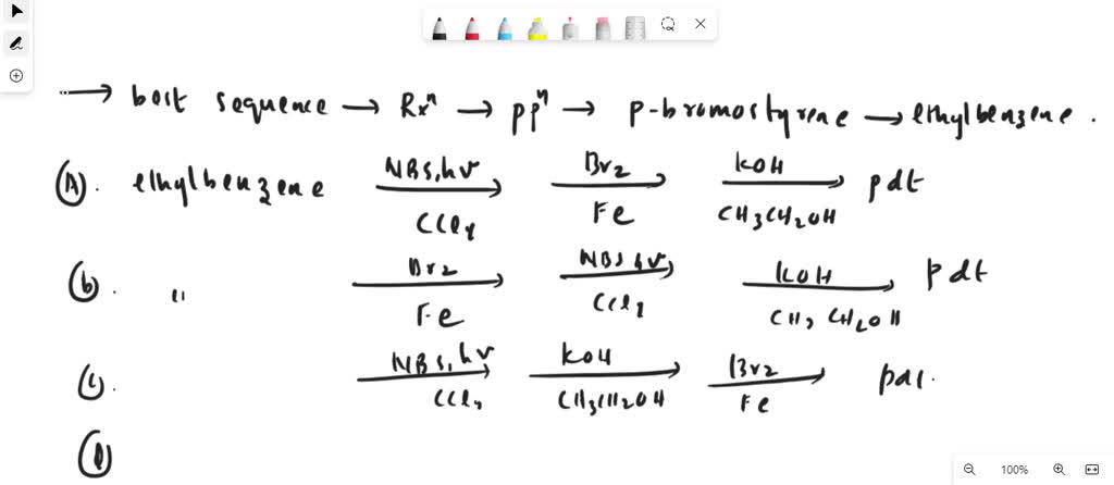SOLVED: Which is the best sequence of reactions for the preparation of p-bromostyrene from ...