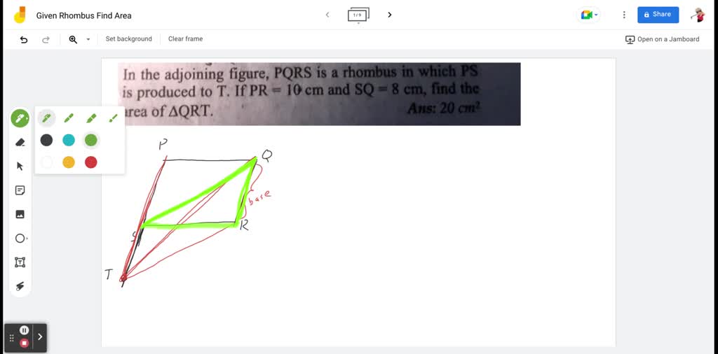 SOLVED: In the diagram, PQRS is a square and PQT is a straight line. IO ...