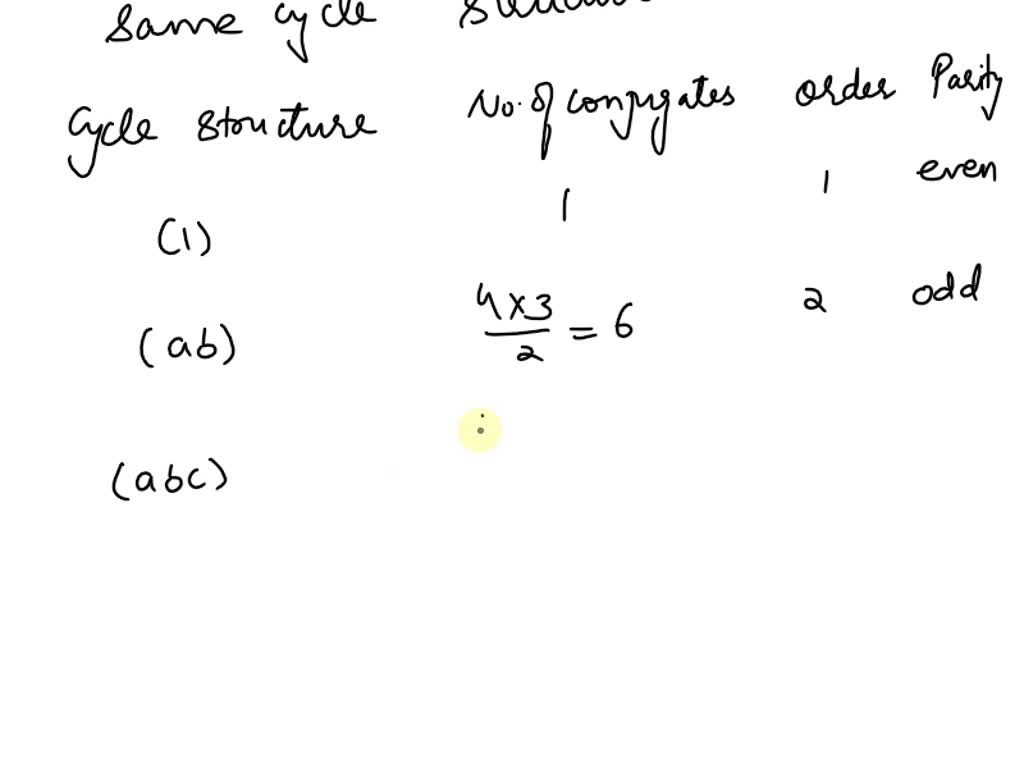SOLVED: Determine the conjugacy classes of S4. Write the class equation.