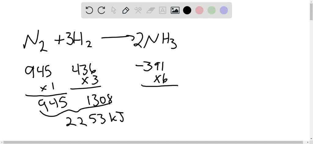 SOLVED: Calculate the enthalpy change of formation of ammonia using the ...