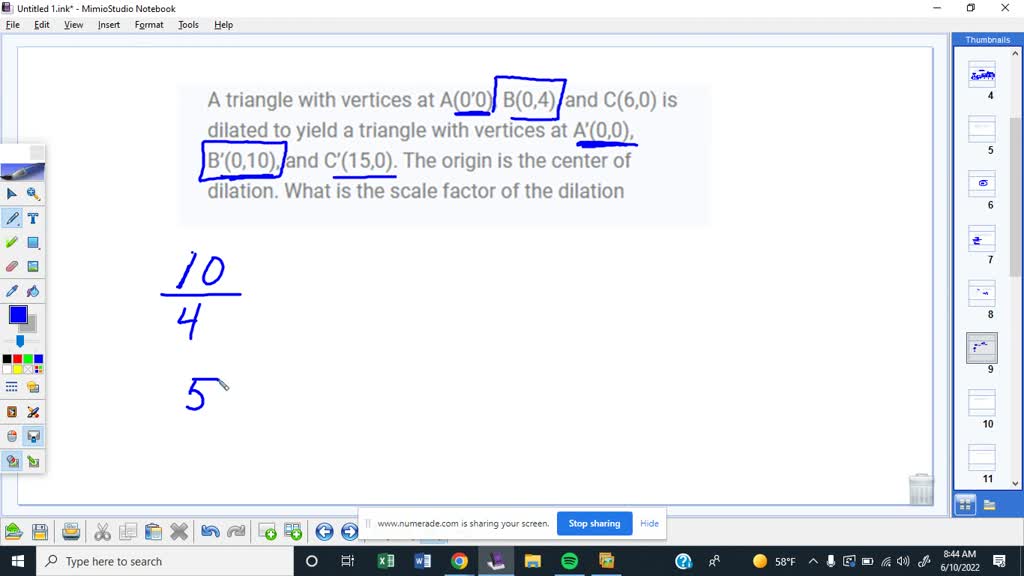 SOLVED: A triangle with vertices at A(0,0), B(0,4), and C(6,0) is ...