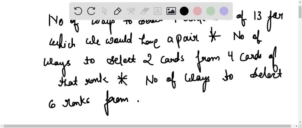 SOLVED: In a card game, a 'hand' is obtained by randomly drawing 6 ...