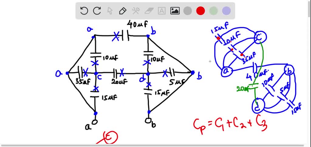 SOLVED: Find the equivalent capacitance looking into the terminals of ...