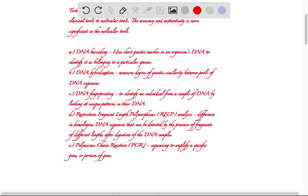 Solved Can We Use Recent Molecular Tools To Identify And Classify