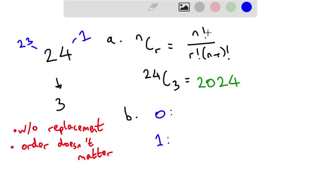 SOLVED: 88. A case of 24 cans contains 1 can that is contaminated. Three cans are to be chosen ...