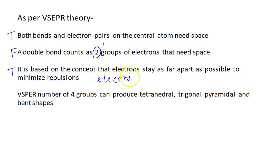 SOLVED: Check ALL that are true of VSEPR theory. Question 1 options ...