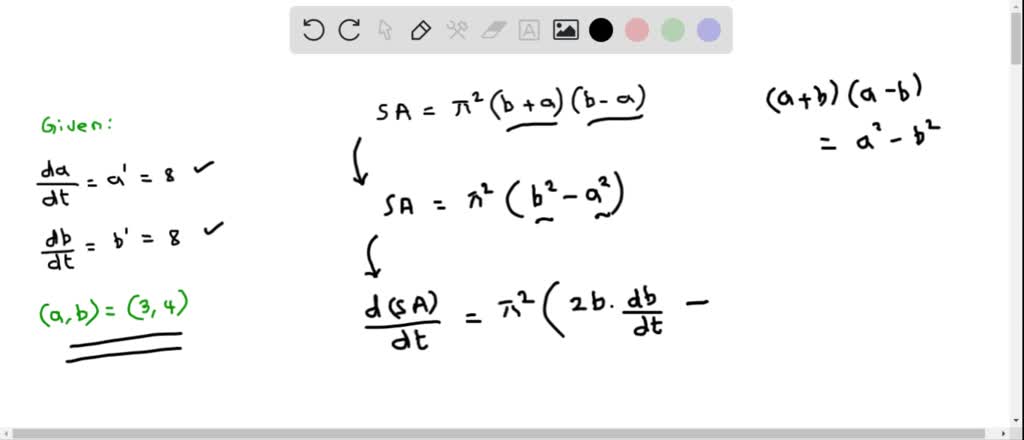 SOLVED: The surface area of torus with Inner radius and outer radius is ...