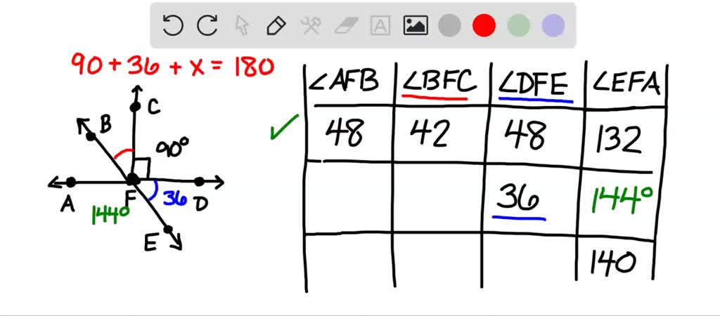 SOLVED: Each row in the table below shows one possible set of angle measurements for drawing ...
