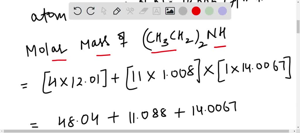 SOLVED: The chemical formula for diethyl amine is: (CH3CH2)2NH ...