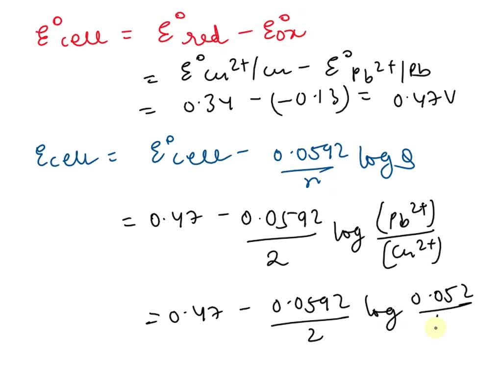 SOLVED: A voltaic cell consists of a Pb/Pb2+ half-cell and a Cu/Cu2 ...