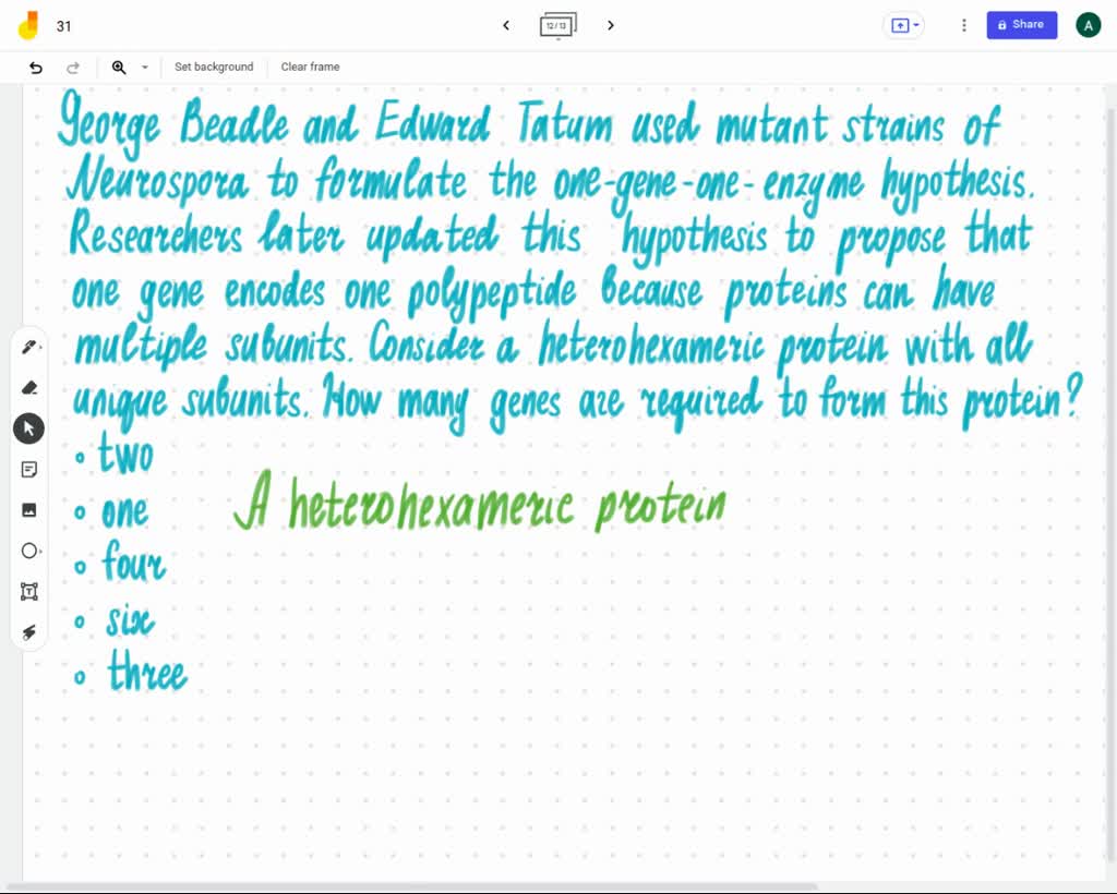 SOLVED: George Beadle and Edward Tatum used mutant strains of ...