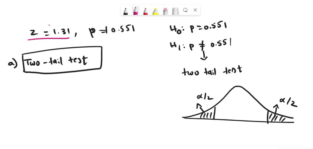 SOLVED: The test statistic of z=1.97 is obtained when testing the claim ...