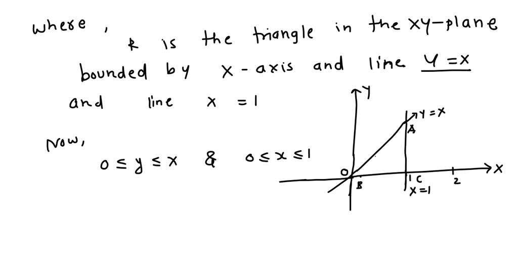 SOLVED: Evaluate âˆ«âˆ«R sin(x) dA, where R is the triangle in the xy-plane bounded by the x ...