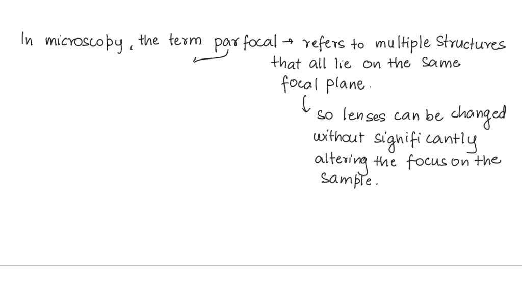 SOLVED: Most microscopes are parfocal. This means that the distance ...
