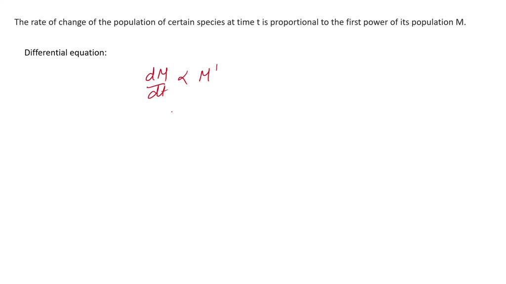 SOLVED: Write differential equation that fits the physica description The rate of change in the ...