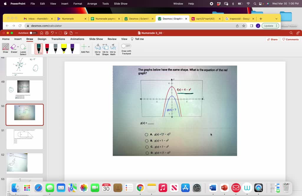 SOLVED: 'The graph below have the same shape . What is the equation of the red graph ? A. G(x ...