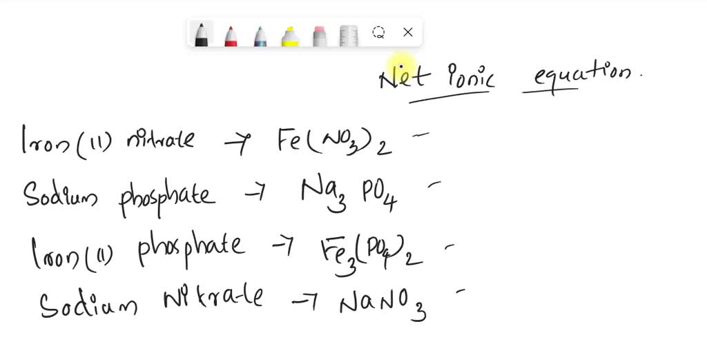 SOLVED: Aqueous solutions of iron(II)nitrate and potassium phosphate ...