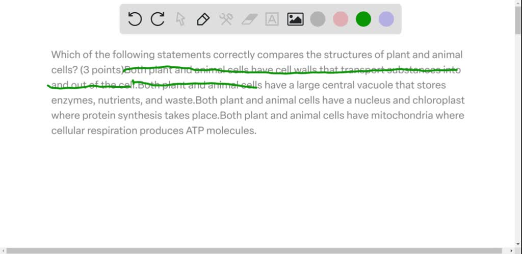 SOLVED: Which of the following statements correctly compares the structures of plant and animal ...