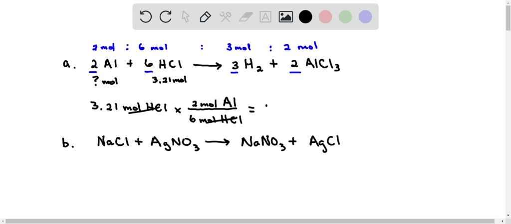 SOLVED: Experiment 8, Stoichiometry Additional Problems J3 Show all calculations using ...