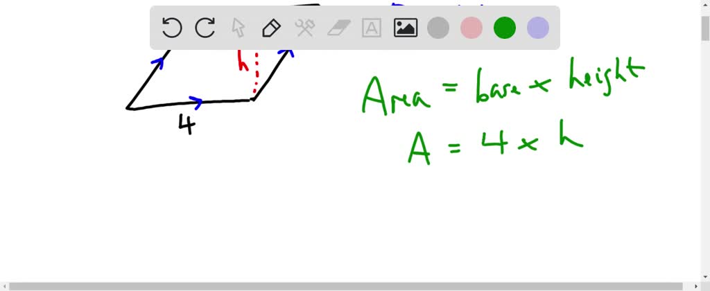 SOLVED: Brian needs to find the height of a parallelogram. The base is ...
