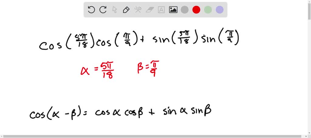 SOLVED: Expression is the right side of the formula for cos (α-β) with ...