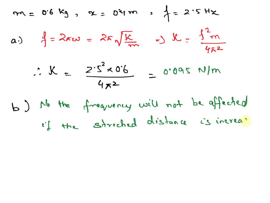 SOLVED: Determine the eigenfrequencies (W1 W2) (Hz) for two pendula of equal lengths b-0.5 m and ...