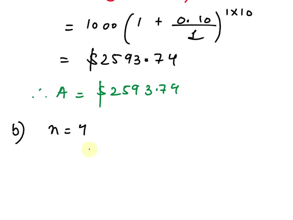 SOLVED: 7. Solve for B in the diagram below using an interest rate of i ...