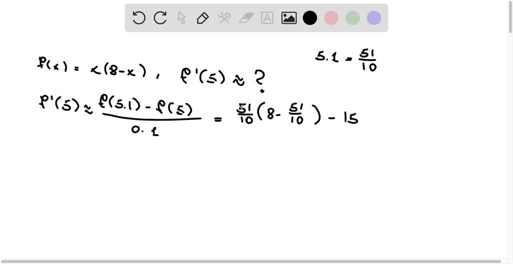 SOLVED: Evaluate f(5) and f(5.1) and use the results to approximate f ...