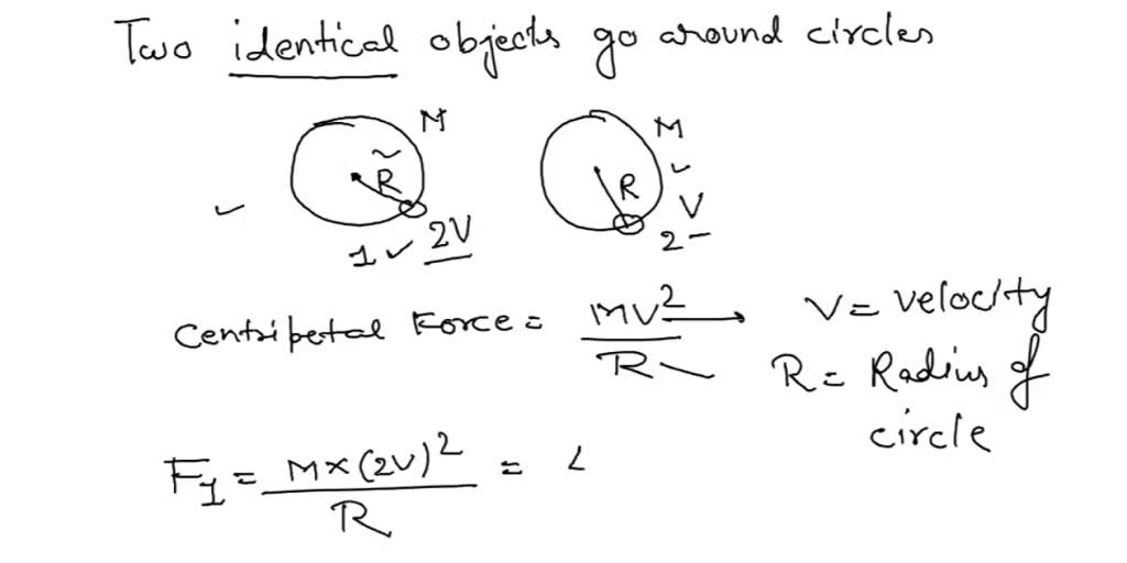 SOLVED: Two identical objects go around circles of identical diameter, but one object goes ...