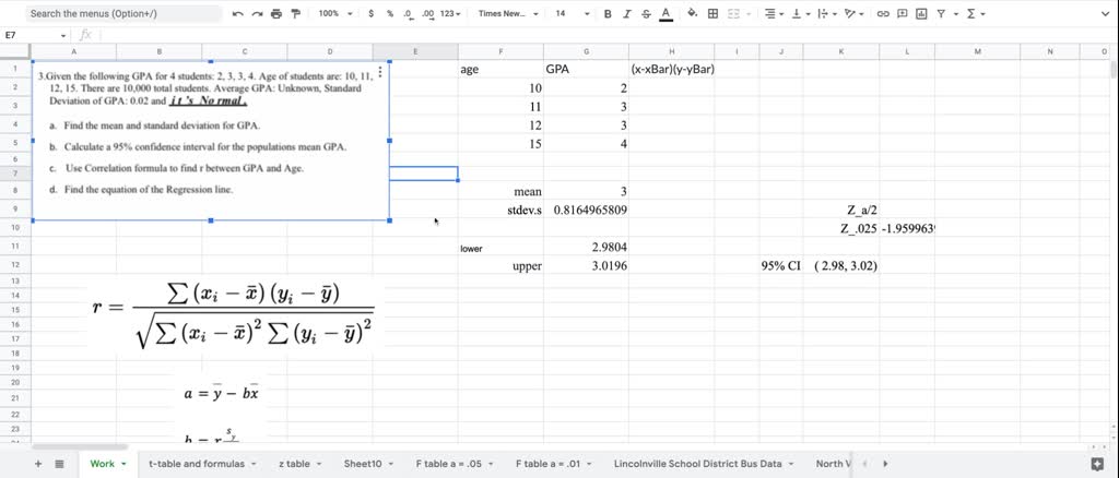 SOLVED: Given the following GPA for 4 students:2,3,3,4. Age of the ...